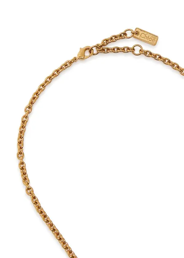 Chloé Metal Necklace With Horse, Logo, And Coin Pendants