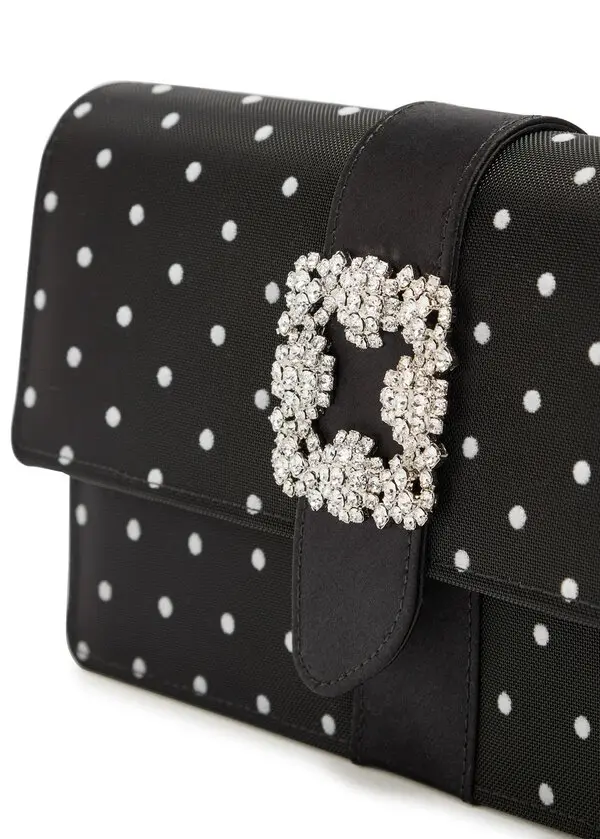 Manolo Blahnik Capri Polka Dot Clutch - Black