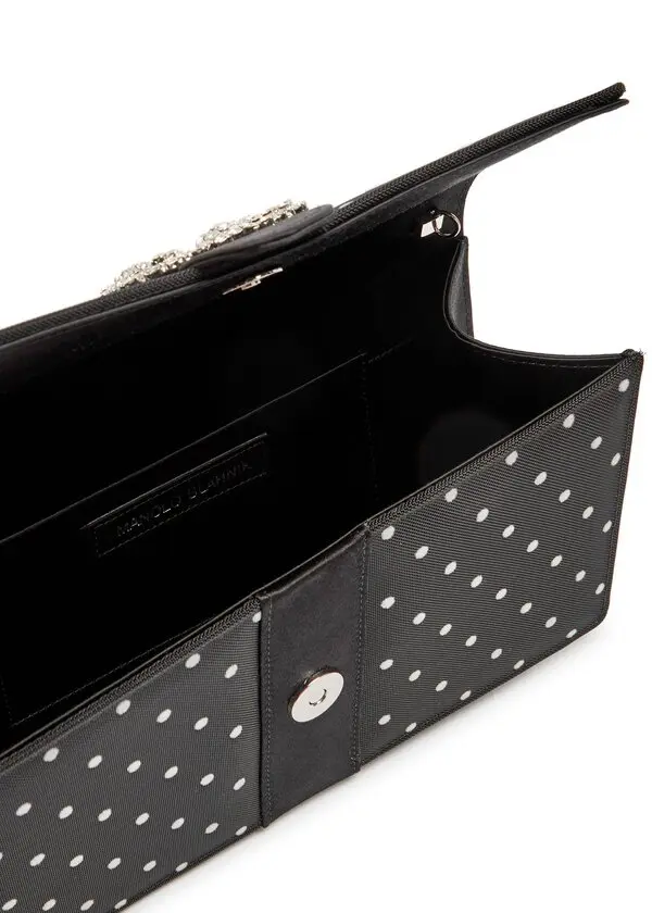 Manolo Blahnik Capri Polka Dot Clutch - Black