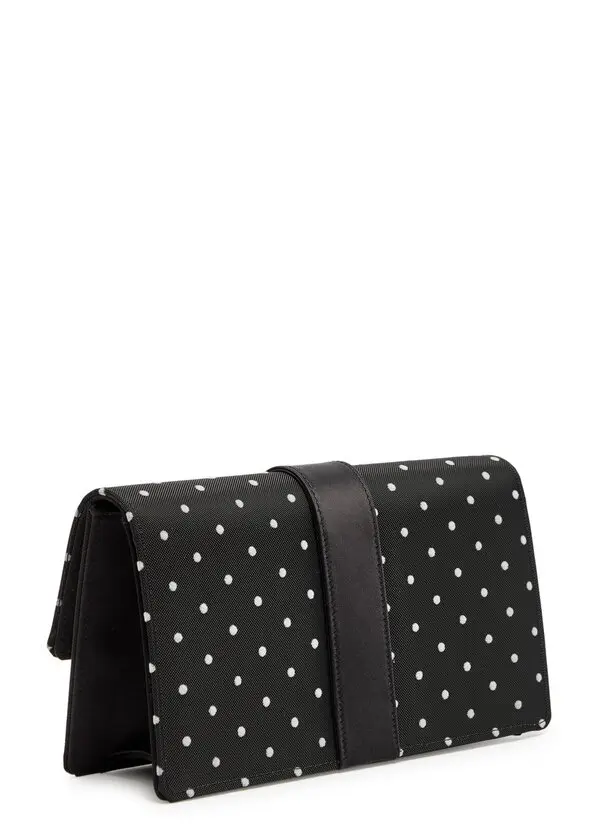 Manolo Blahnik Capri Polka Dot Clutch - Black