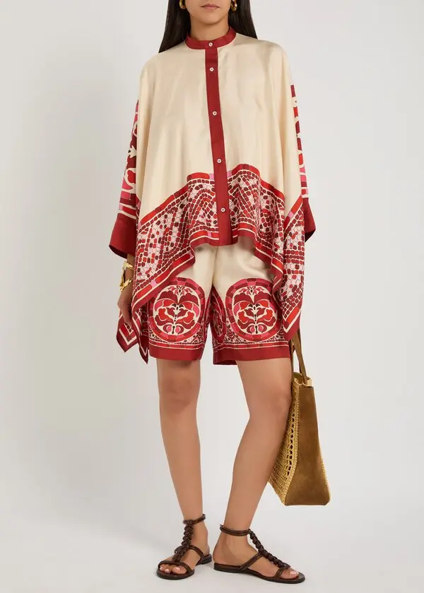 La DoubleJ Printed Silk-satin Blouse - Multicoloured