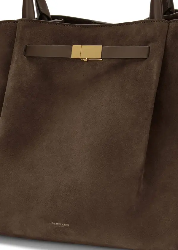 DEMELLIER The New York Suede Tote - Dark Brown