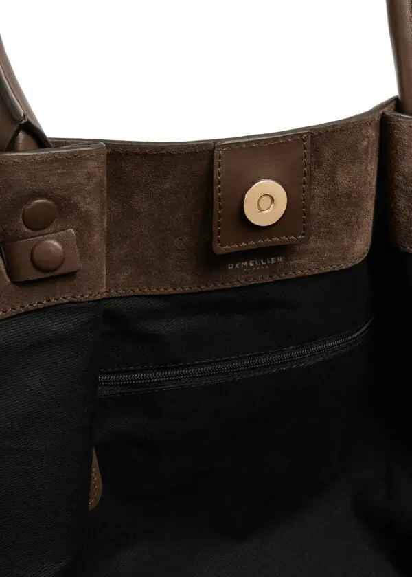 DEMELLIER The New York Suede Tote - Dark Brown