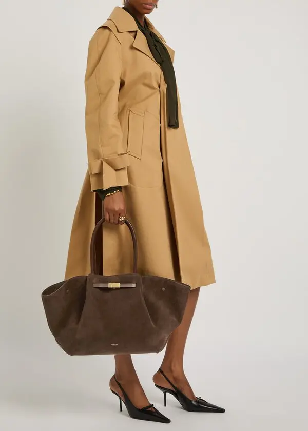 DEMELLIER The New York Suede Tote - Dark Brown