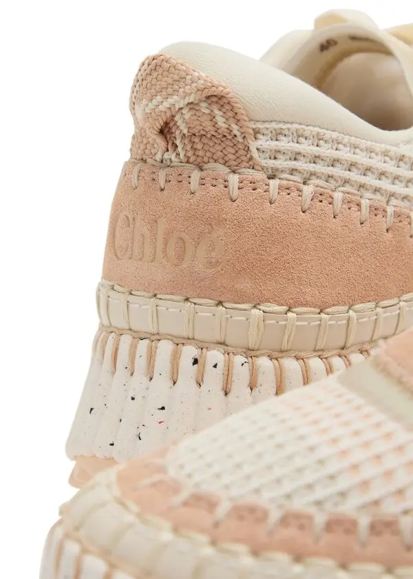 Chloé Panelled Knit Sneakers - Pink