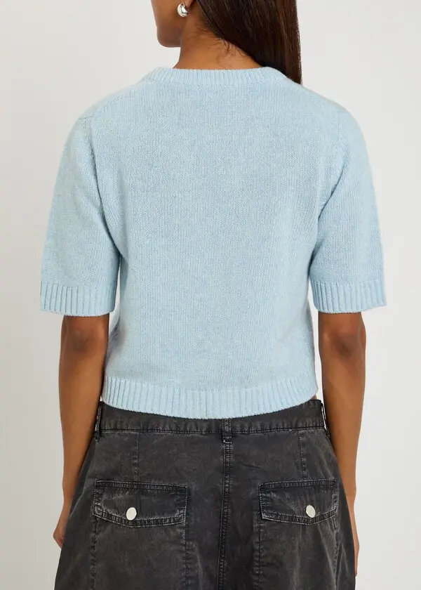GANNI Future Wool-blend Cardigan - Blue