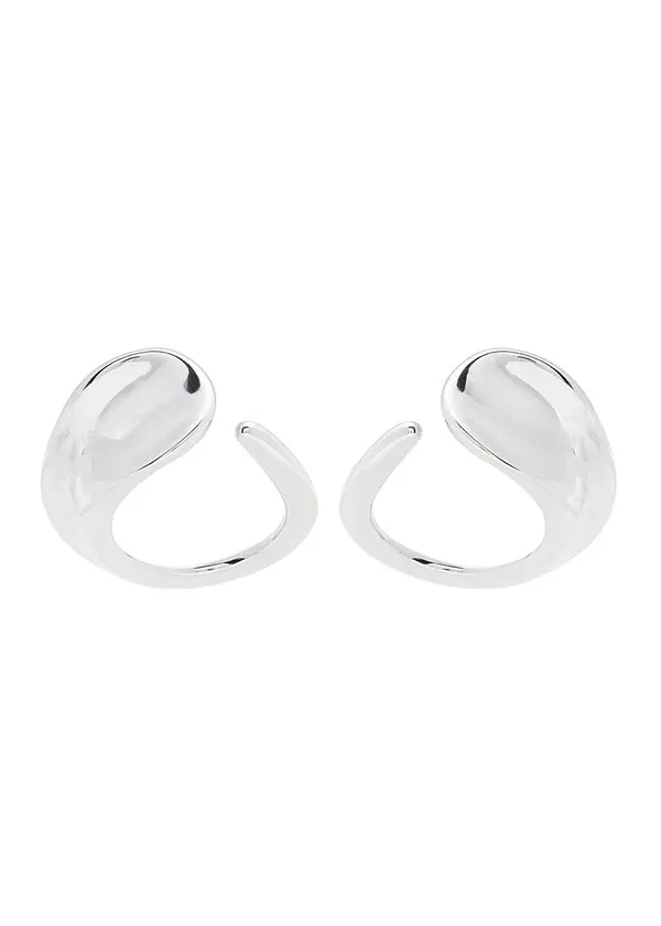 Agmes Marta Sculpted Hoop Earrings - Silver