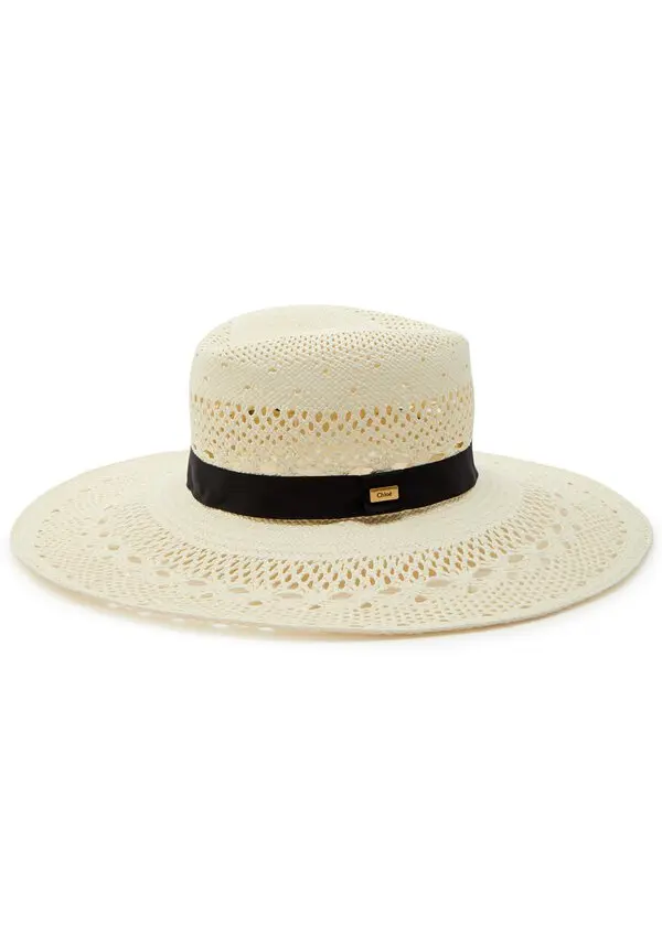 Chloé Open-weave Panama Straw Hat - White