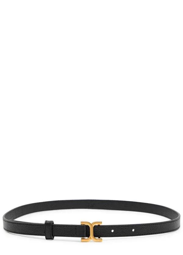 Chloé Marcie Grained-leather Belt - Black