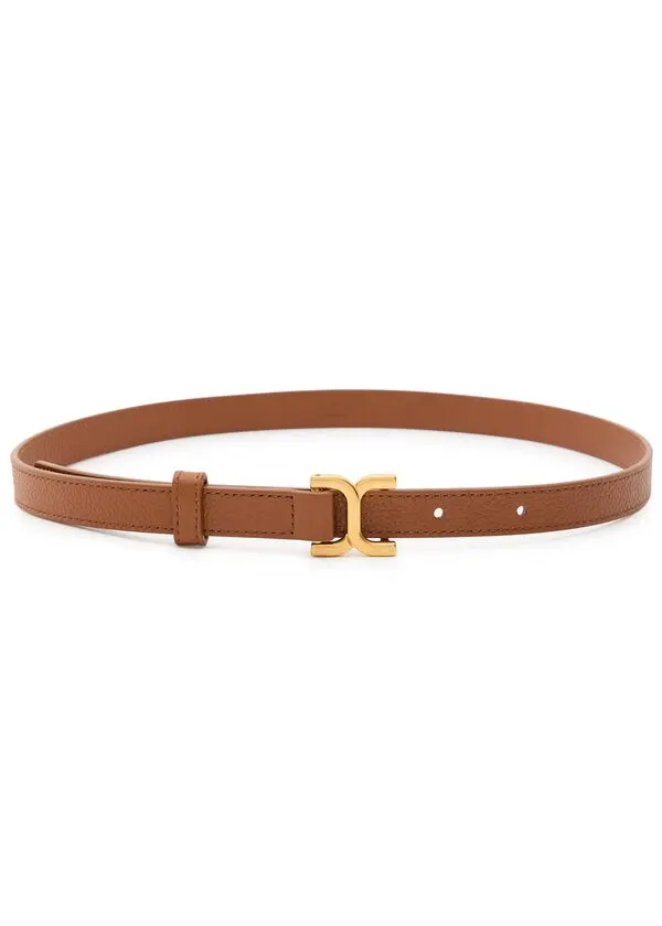 Chloé Marcie Grained-leather Belt - Tan
