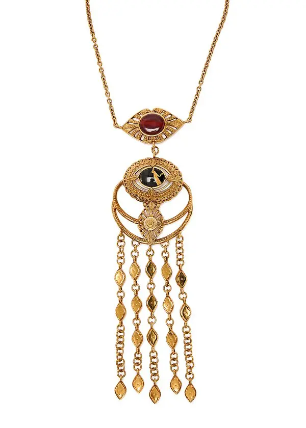 Chloé Amulet Embellished Necklace - Gold