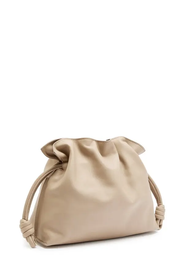 Loewe Flamenco Medium Leather Clutch - Sand