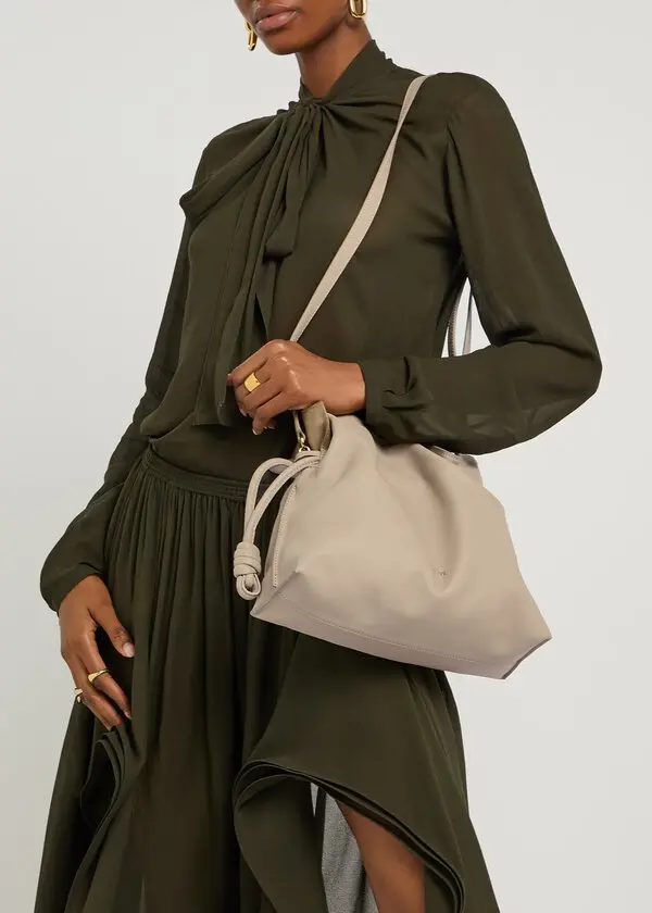 Loewe Flamenco Medium Leather Clutch - Sand