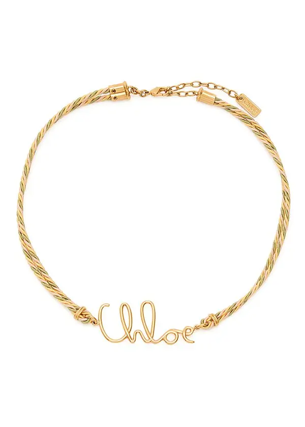 Chloé Plage Logo Necklace - Beige