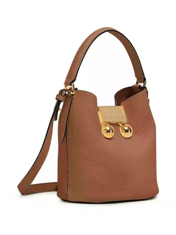 Marni Bucket Bag With Top Handle And Shoulder Strap - Brown