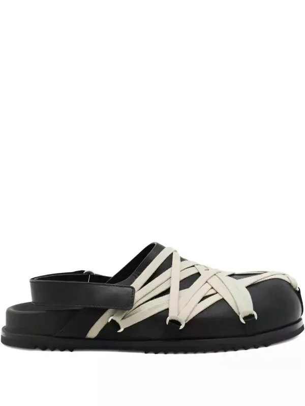 Rick Owens Leather Strap Crisscross Loafers