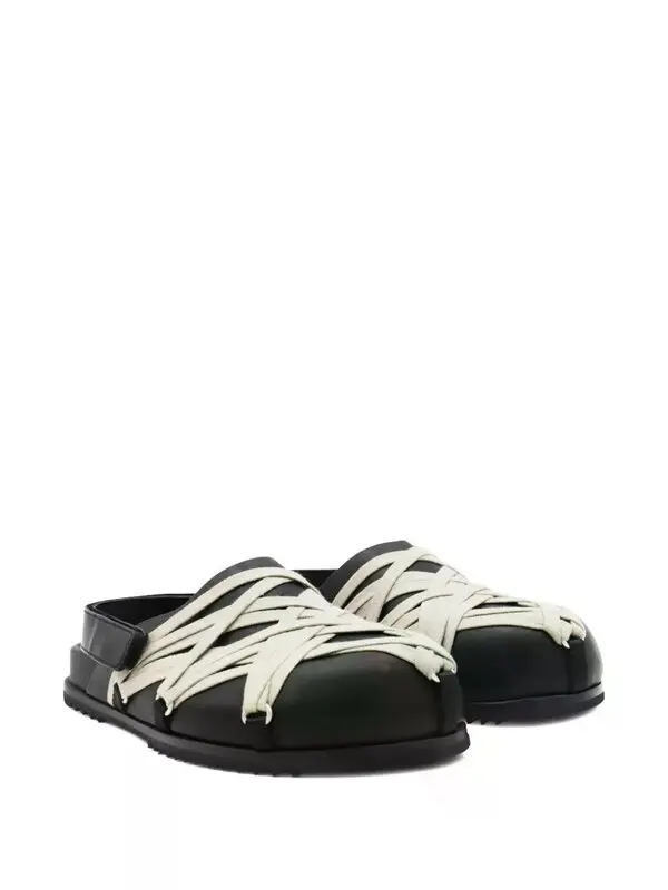Rick Owens Leather Strap Crisscross Loafers