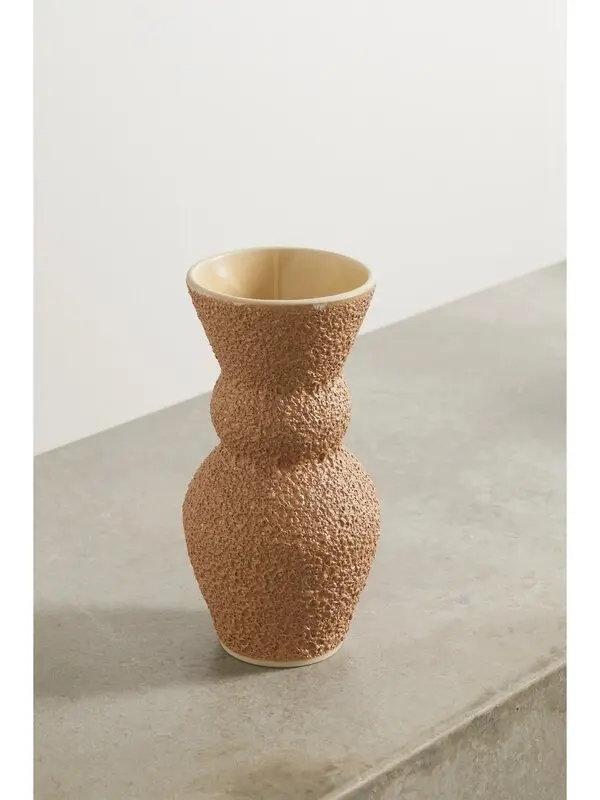 MARLOE MARLOE Net Sustain Lucie Glazed Ceramic Vase - Neutrals