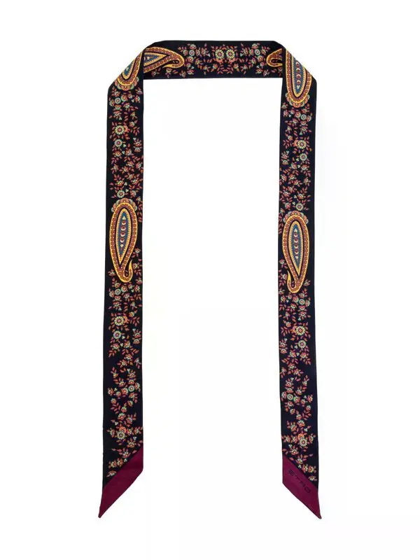 Etro Paisley-print Silk Scarf - Blue