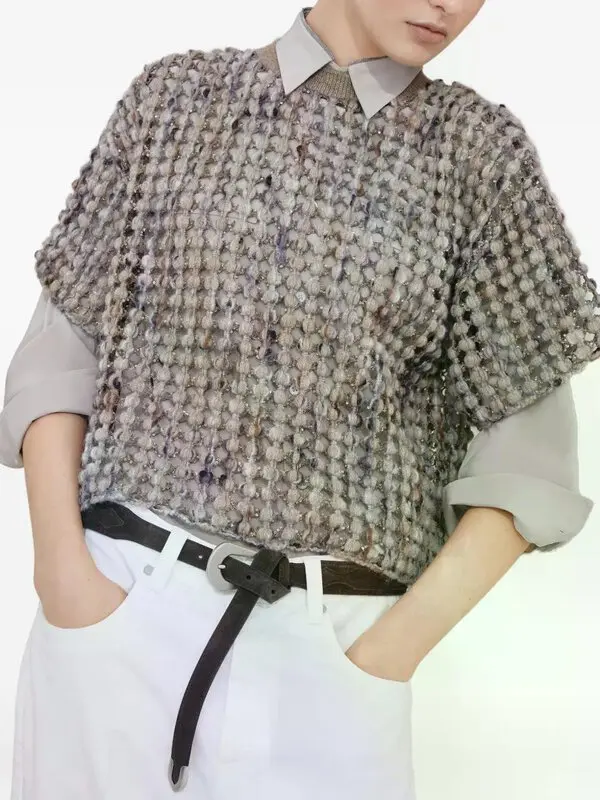 Brunello Cucinelli Textured Short-sleeve Top
