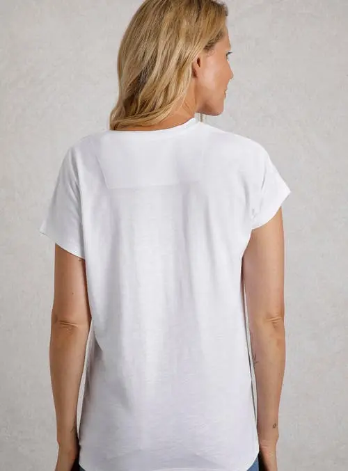 WEIRD FISH Fly Free Slub Graphic T-shirt - White