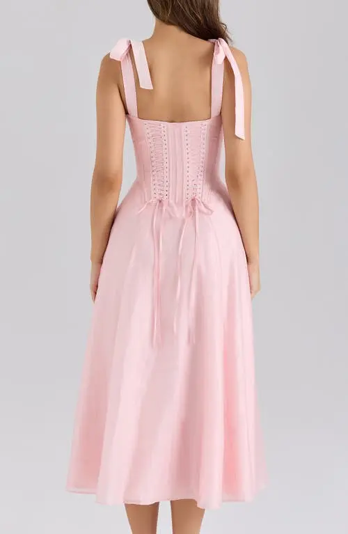 House Of Cb Leia Tie Strap Corset Midi Dress