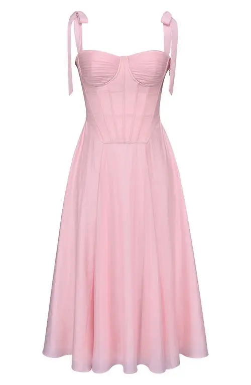 House Of Cb Leia Tie Strap Corset Midi Dress