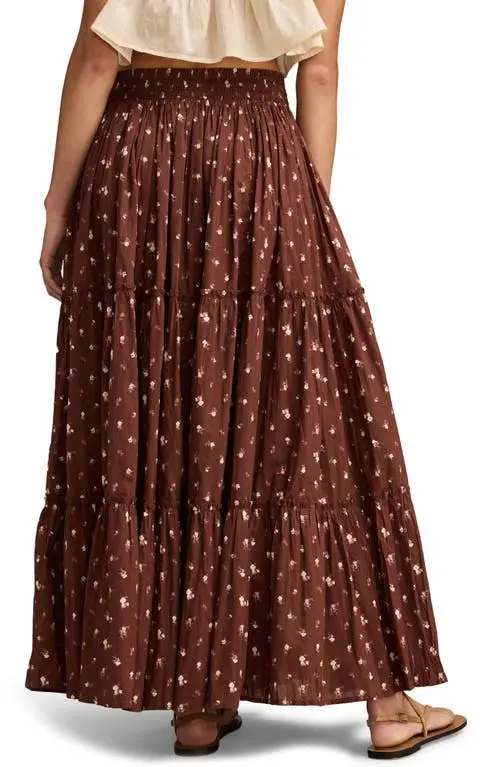 Lucky Brand Cotton Maxi Tiered Skirt