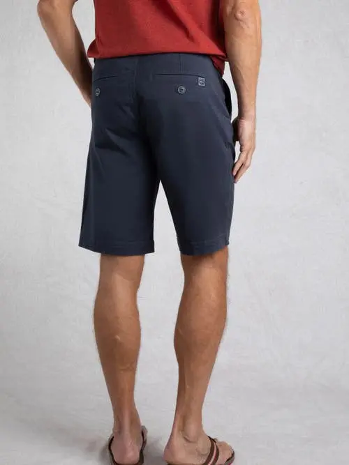 WEIRD FISH Rayburn Flat Front Shorts - Navy