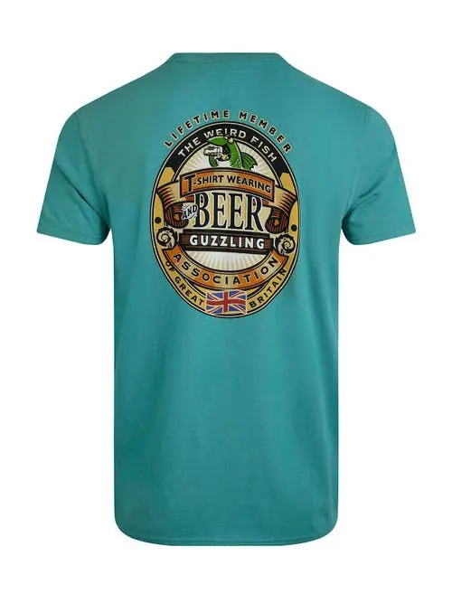WEIRD FISH Beer Guzzling Back Print Artist T-shirt - Viridis