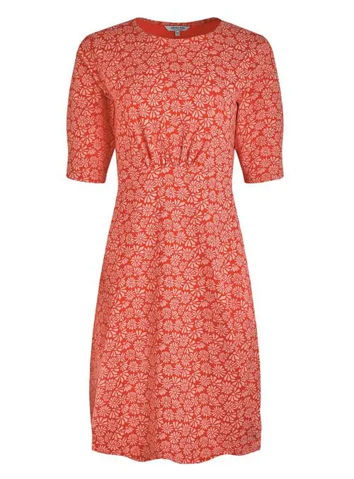 WEIRD FISH Cassandra Jersey Swing Dress - Crimson