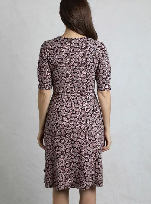 WEIRD FISH Cassandra Jersey Swing Dress - Tea Rose