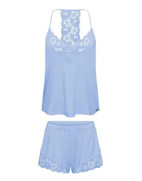 ADORE ME Jacky Pajama Cami & Shorts Set - Medium Blue