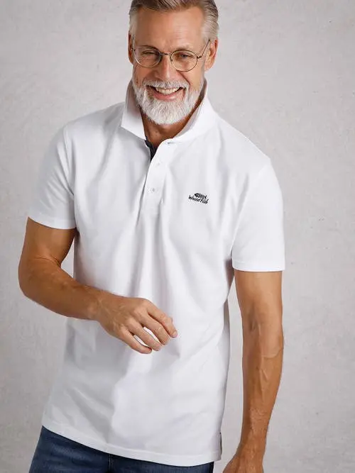 WEIRD FISH Miles Pique Polo - White