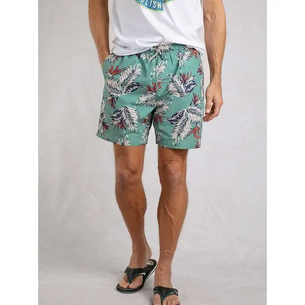 WEIRD FISH Belukha Printed Swim Shorts - Mineral Blue