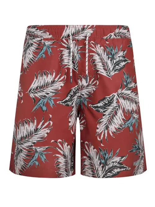 WEIRD FISH Belukha Printed Swim Shorts - Paprika