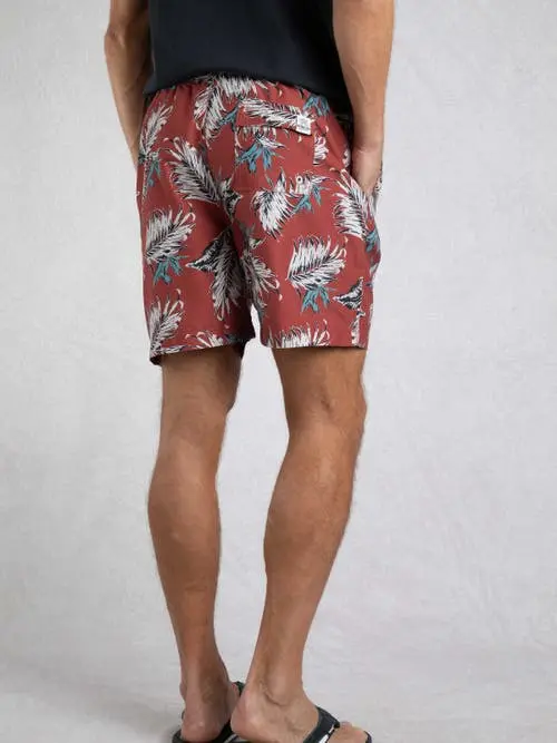 WEIRD FISH Belukha Printed Swim Shorts - Paprika