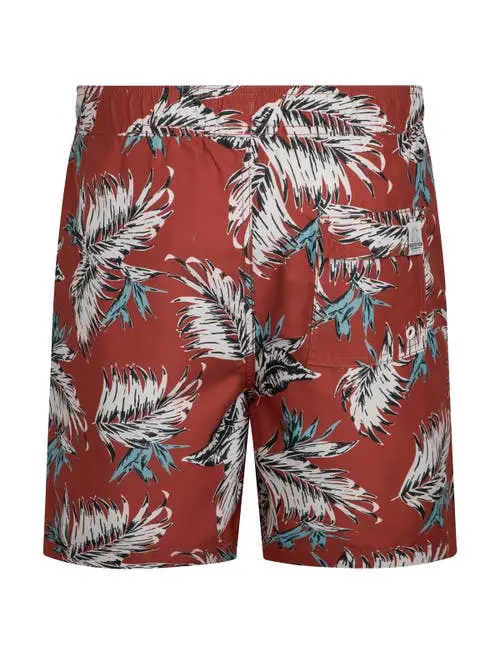 WEIRD FISH Belukha Printed Swim Shorts - Paprika