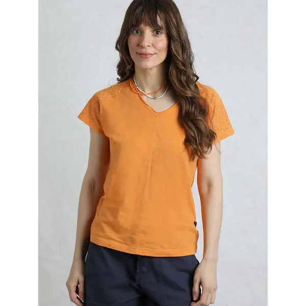 WEIRD FISH Pernille Cutaway T-shirt - Orange