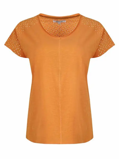 WEIRD FISH Pernille Cutaway T-shirt - Orange
