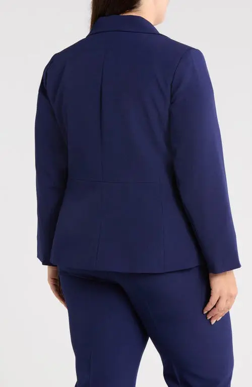 KASPER Stretch Crepe Two-button Blazer - Kasper Navy