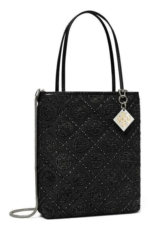 Tory Burch T Monogram Hotfix Embellished Top Handle Bag
