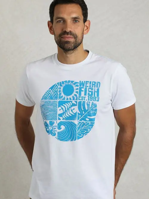 WEIRD FISH Summer Sector Graphic T-shirt - White