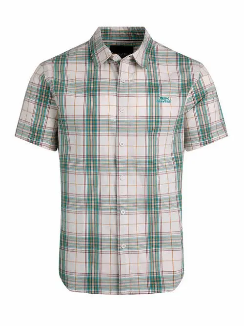 WEIRD FISH Judd Short Sleeve Check Shirt - Viridis