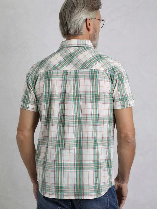 WEIRD FISH Judd Short Sleeve Check Shirt - Viridis