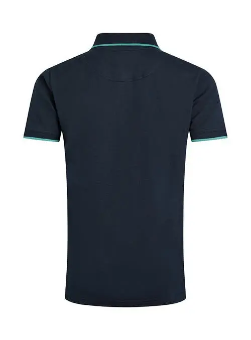 WEIRD FISH Pammie Pique Polo Shirt - Navy