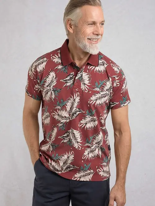 WEIRD FISH Sarat Printed Polo - Paprika