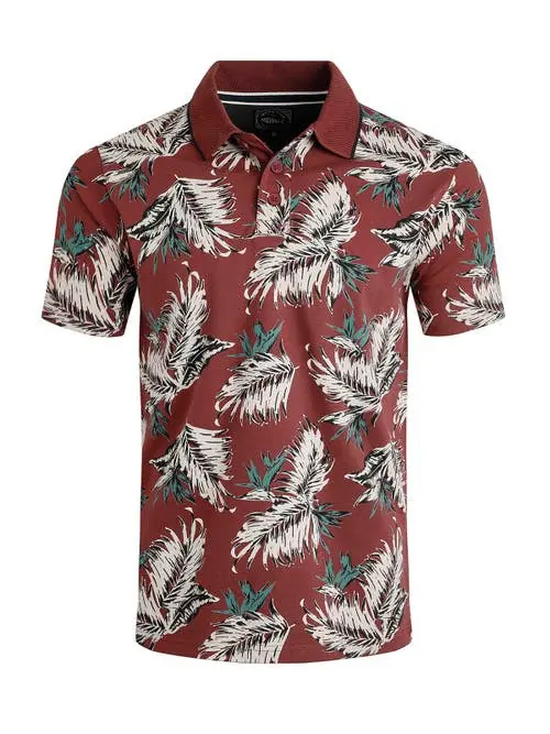 WEIRD FISH Sarat Printed Polo - Paprika