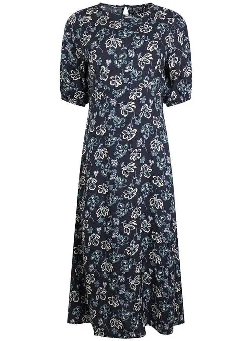 WEIRD FISH Everly Printed Midi Dress