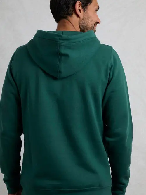 WEIRD FISH Hugo Branded Popover Hoodie - Forest Green